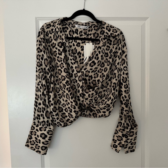 Zara | Tops | Nwt Zara Leopard Print Wrap Top | Poshmark